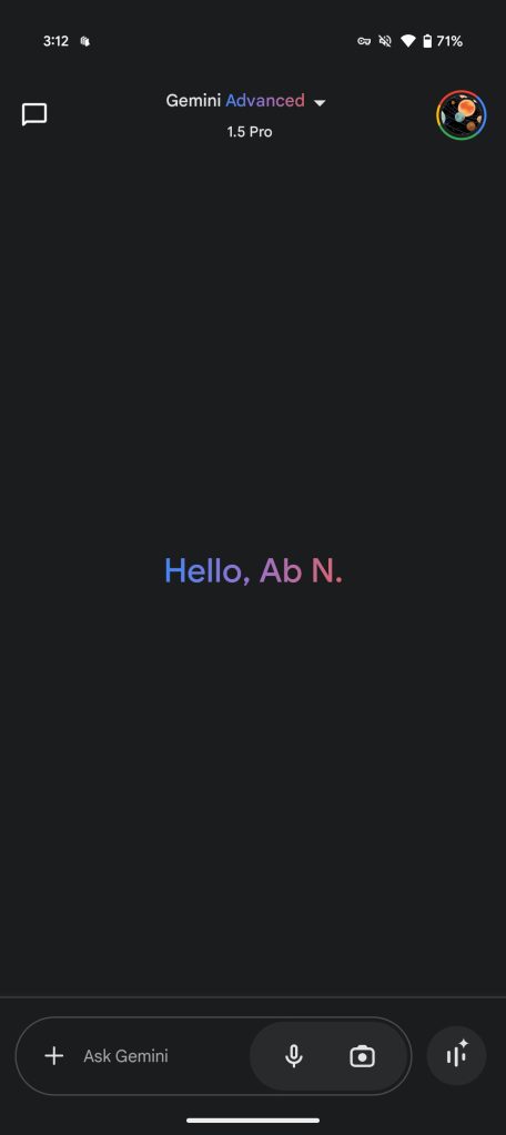 Gemini app homepage simplified again with overlay redesign
