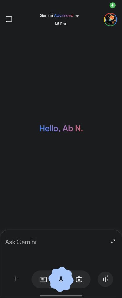 Gemini app homepage simplified again with overlay redesign