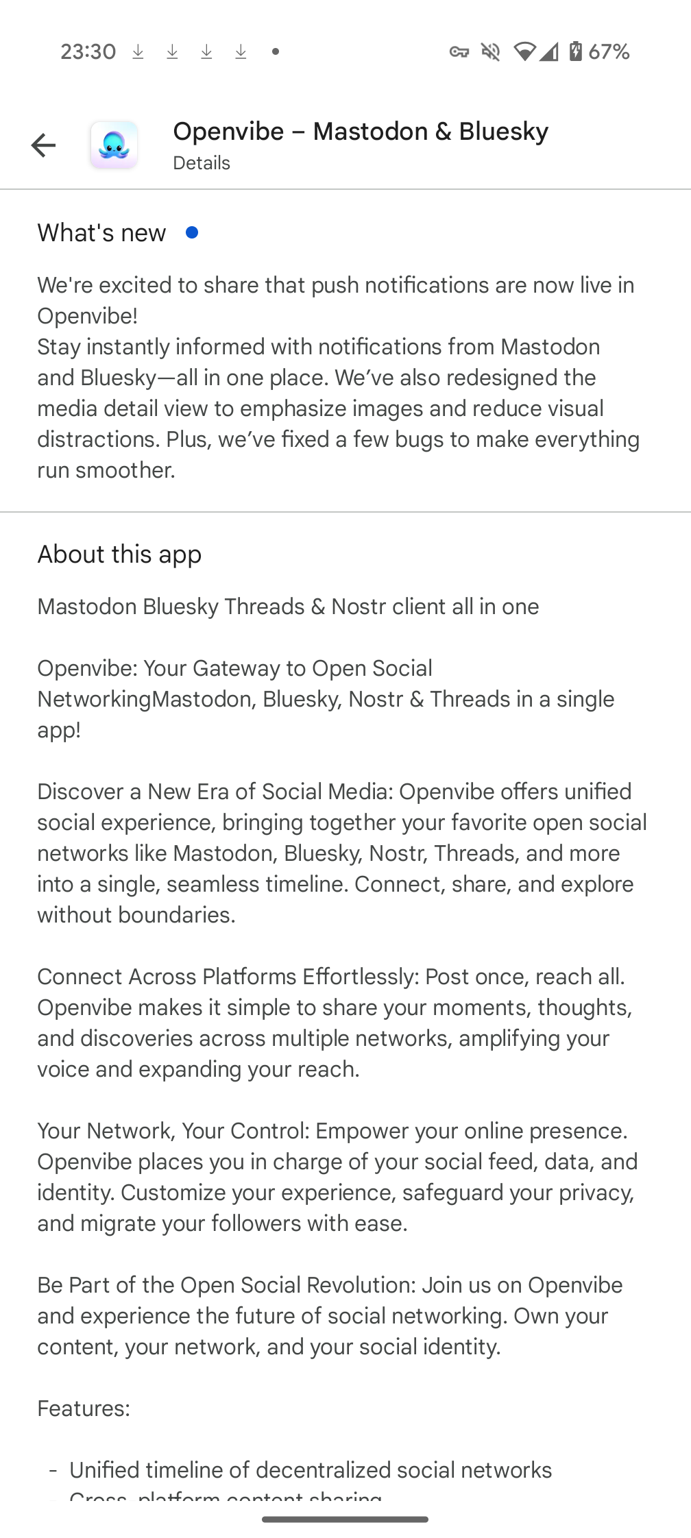 Bluesky and Mastodon client Openvibe adds notification support