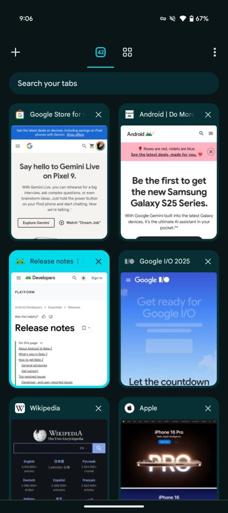 Google Chrome for Android rolling out tab search, Tab Group sync
