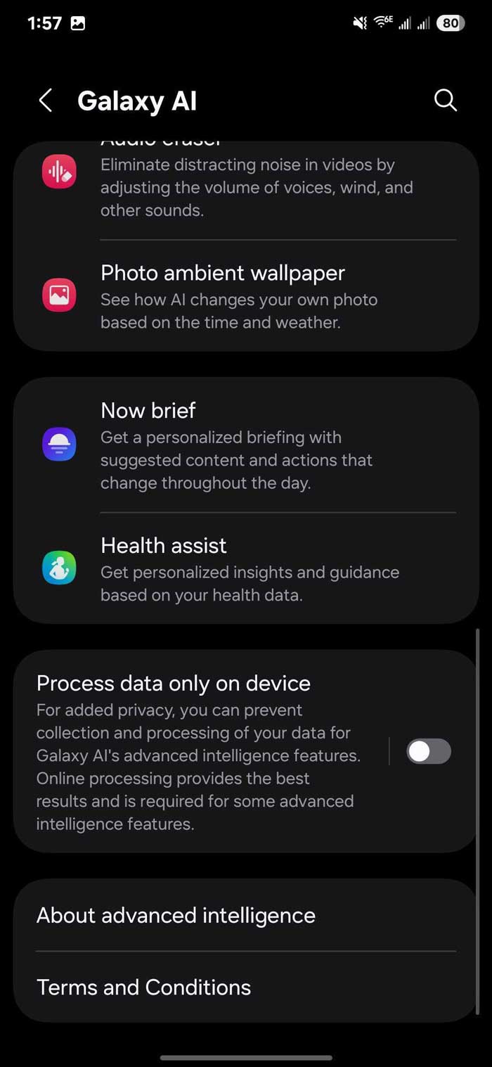 How to turn on Galaxy AI's on-device processing