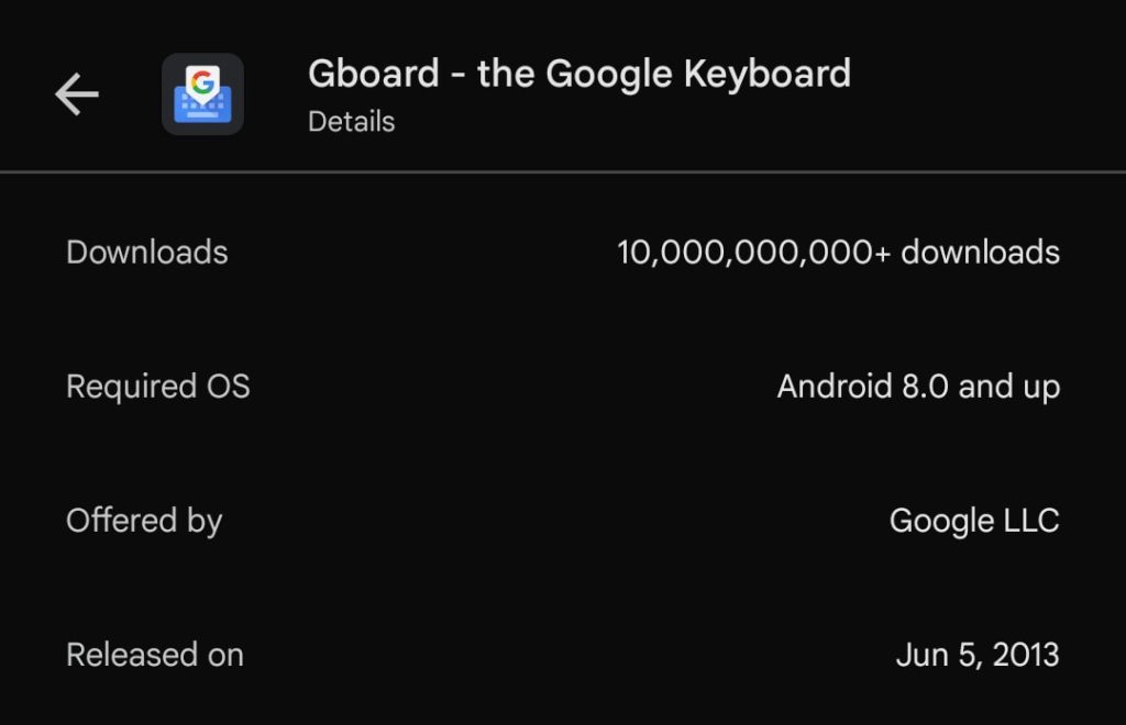 Gboard for Android hits 10 billion downloads on Play Store
