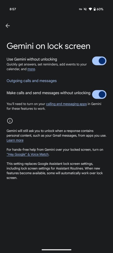Gemini Extensions can be accessed from the Android lockscreen