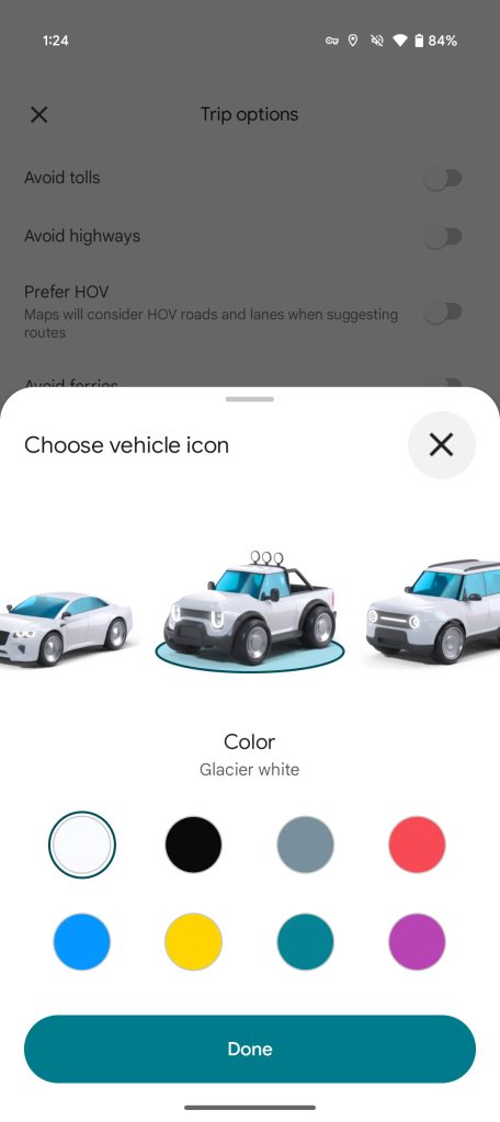 Google Maps for Android getting more customizable car icons
