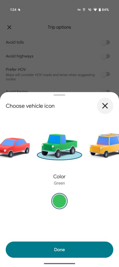 Google Maps for Android getting more customizable car icons