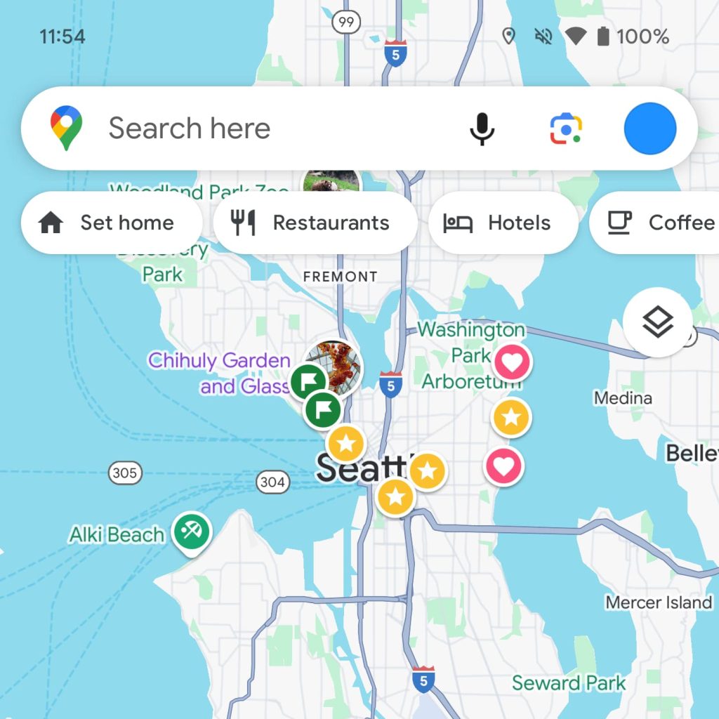 Google Maps tests shrinking pins into small dots