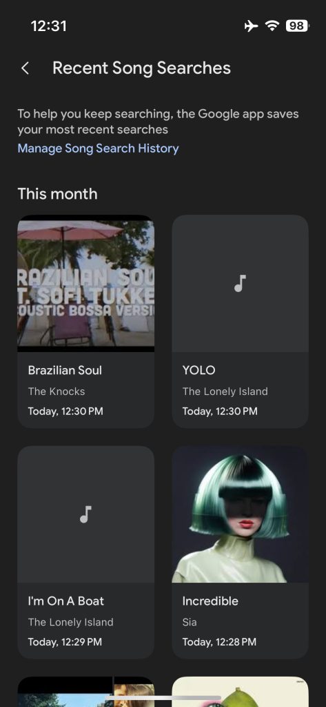 Google adds Song Search history: How to access on Android