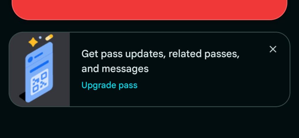 Google Wallet prompting pass upgrades for loyalty cards