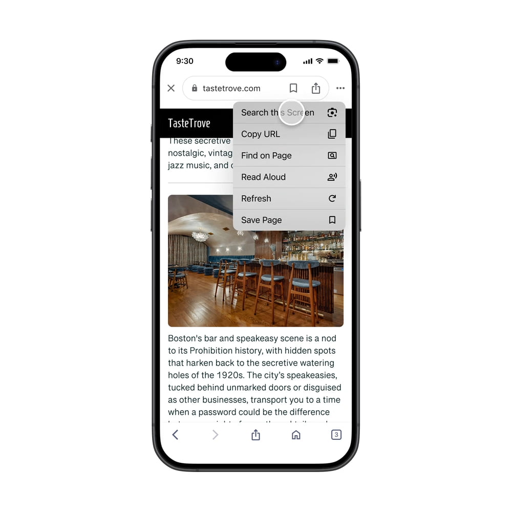 Google Lens powering new Screen Search in Chrome for iOS