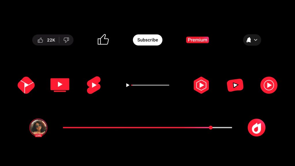 YouTube Design on its new red color and magenta gradient