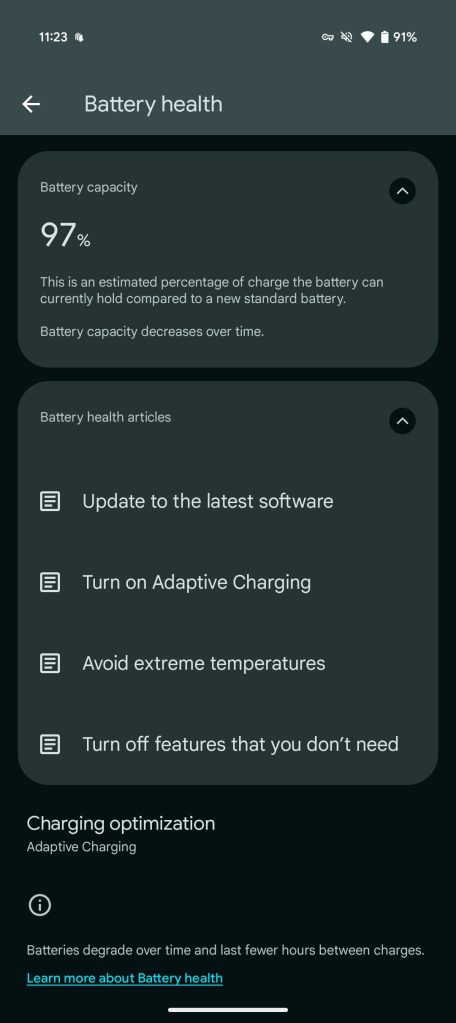 Android 16 Beta adds Pixel Battery health