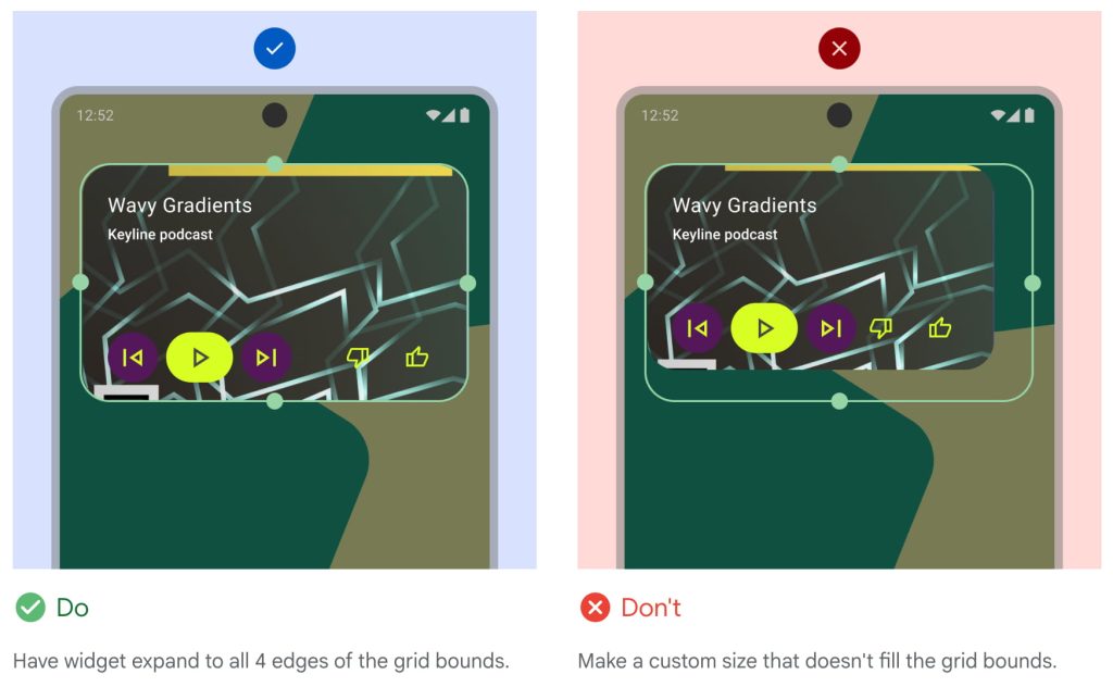 Google on what makes a high-quality Android widget