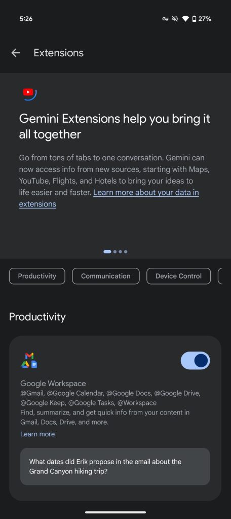 Google renames Gemini Extensions to just apps