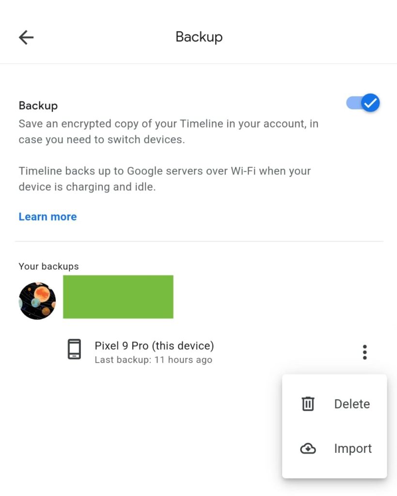 Google fixes missing Maps Timeline, backups can be restored