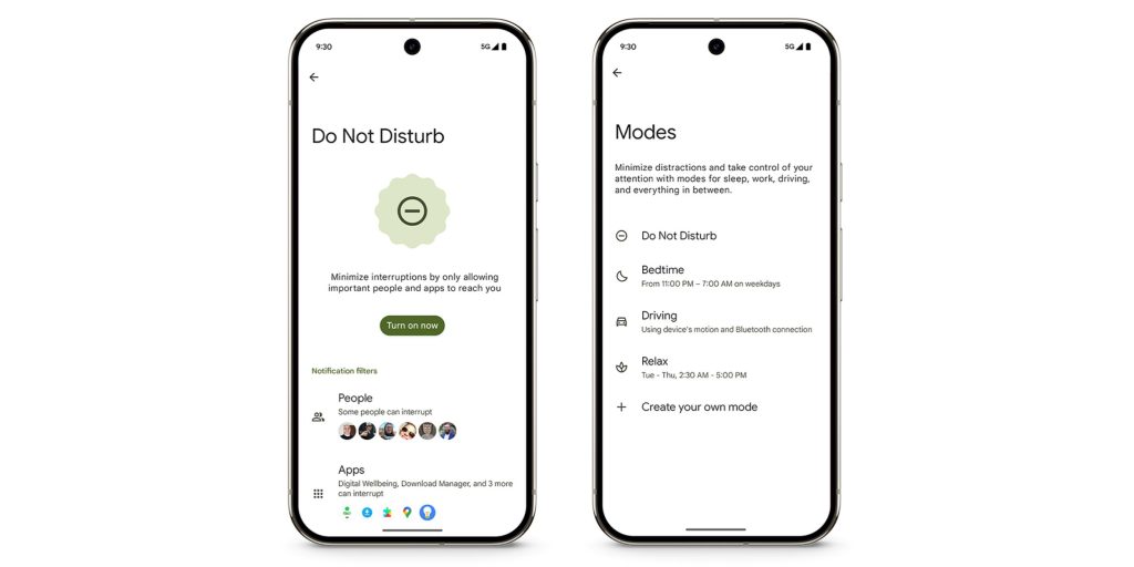 Pixel 9a missing Modes, more because it’s on Android 15 QPR1