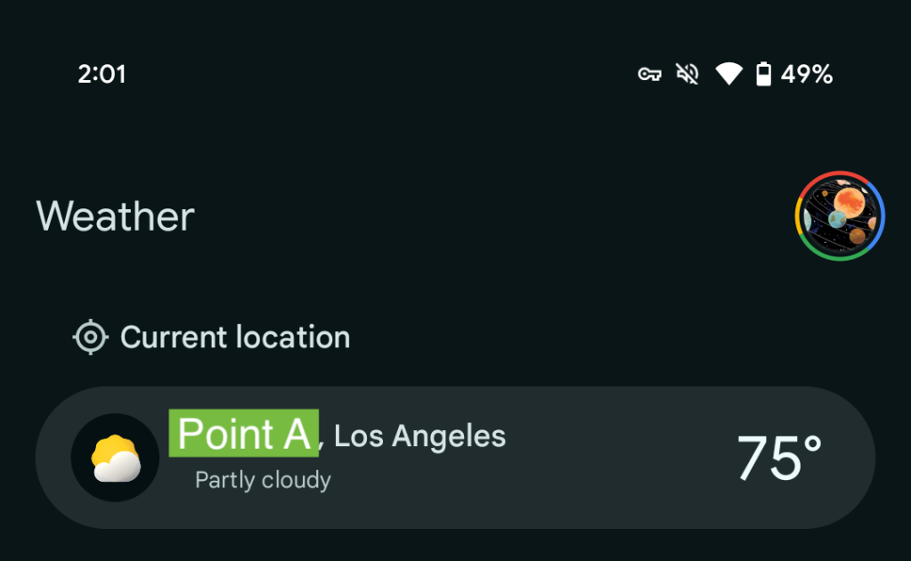 Pixel Weather widgets, At a Glance now use your ‘current’ location