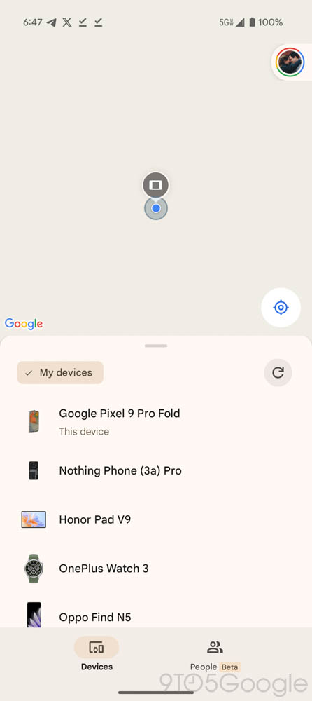 Find My Device app redesign improves location previews