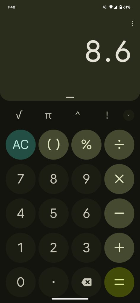 Google Calculator 8.7 update rolling out via the Play Store
