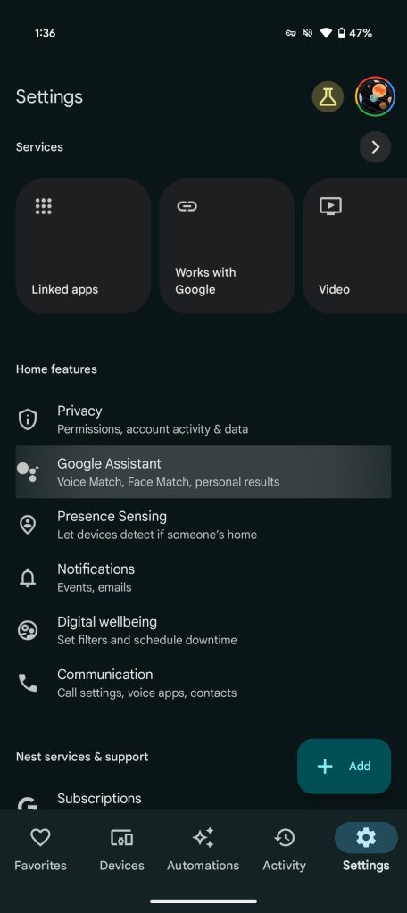Google app removing Assistant settings on Android