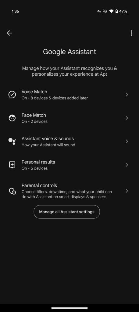 Google app removing Assistant settings on Android
