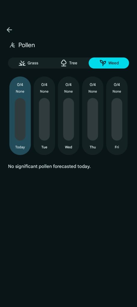 Pixel Weather starts rolling out pollen tracker in the US