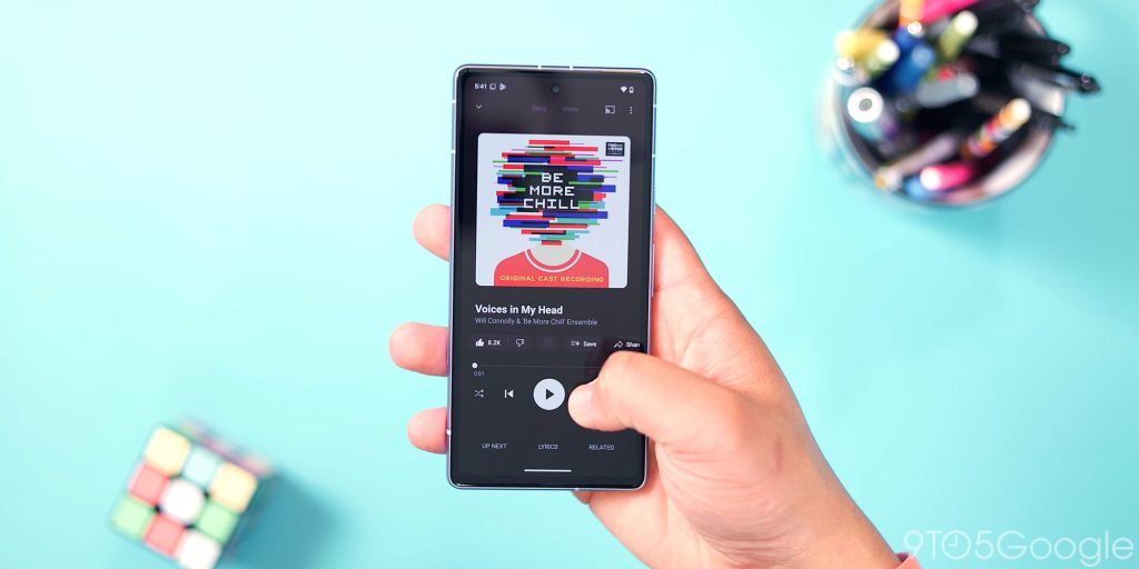 YouTube Music Now Playing redesign moves the thumbs up/down