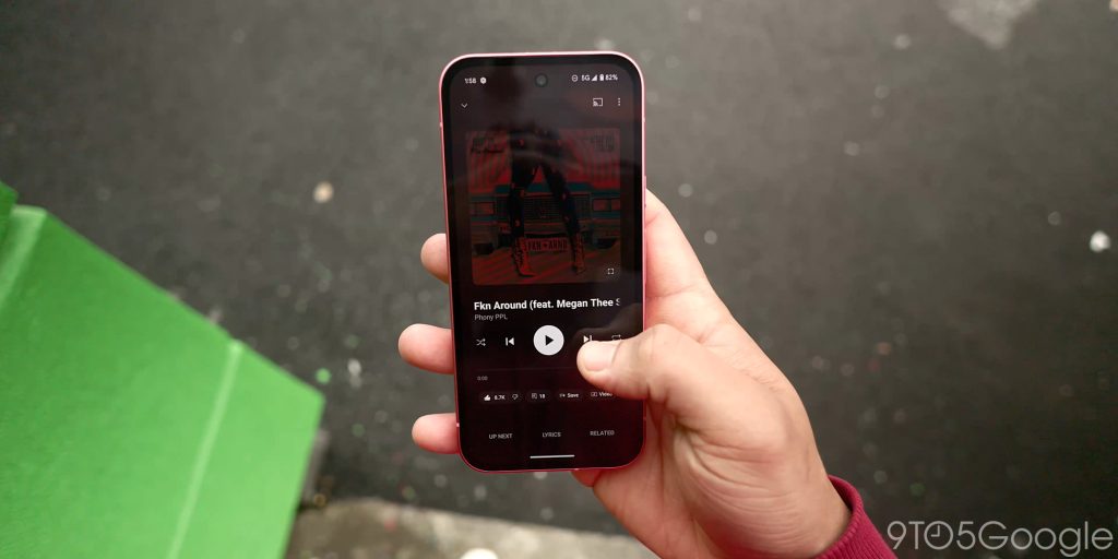 YouTube Music Now Playing redesign moves the thumbs up/down