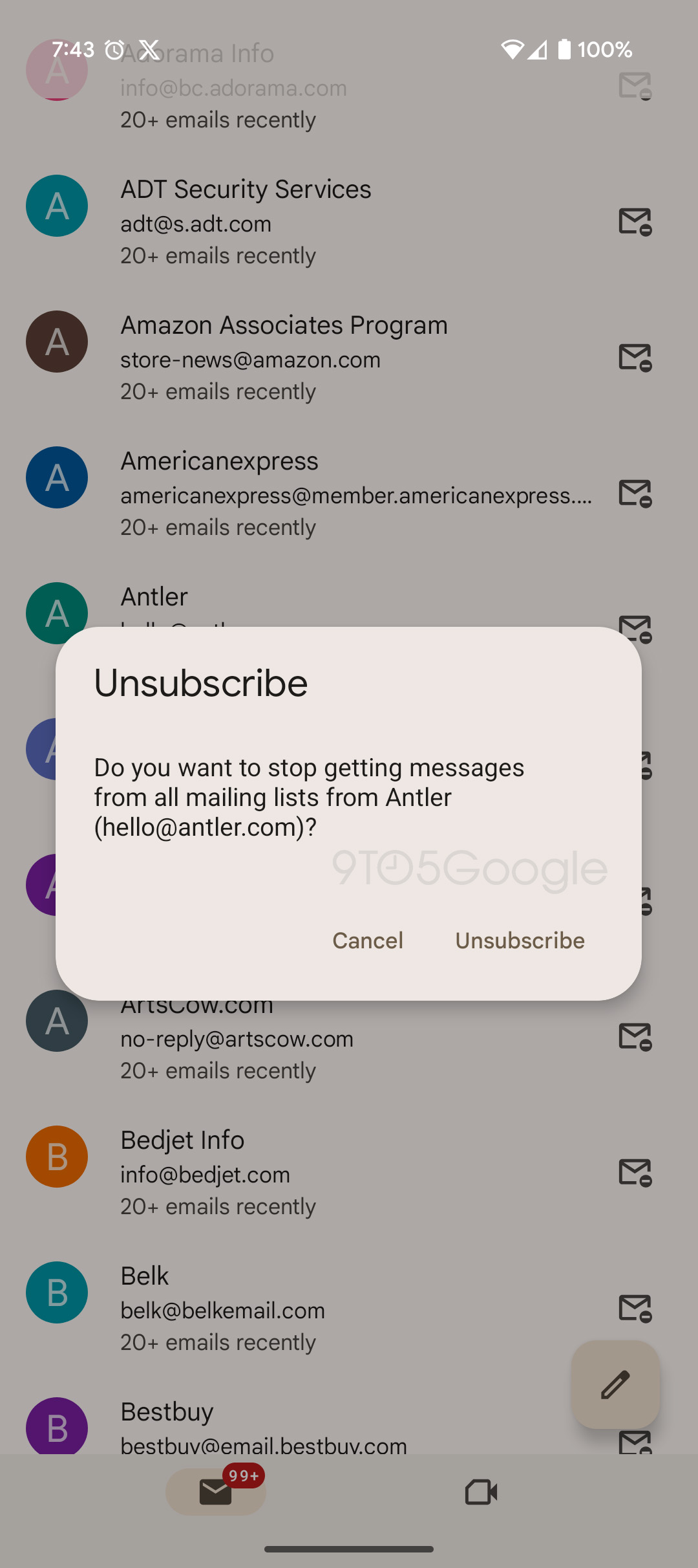 Gmail rolls out Manage Subscriptions page, one-click unsubscribe