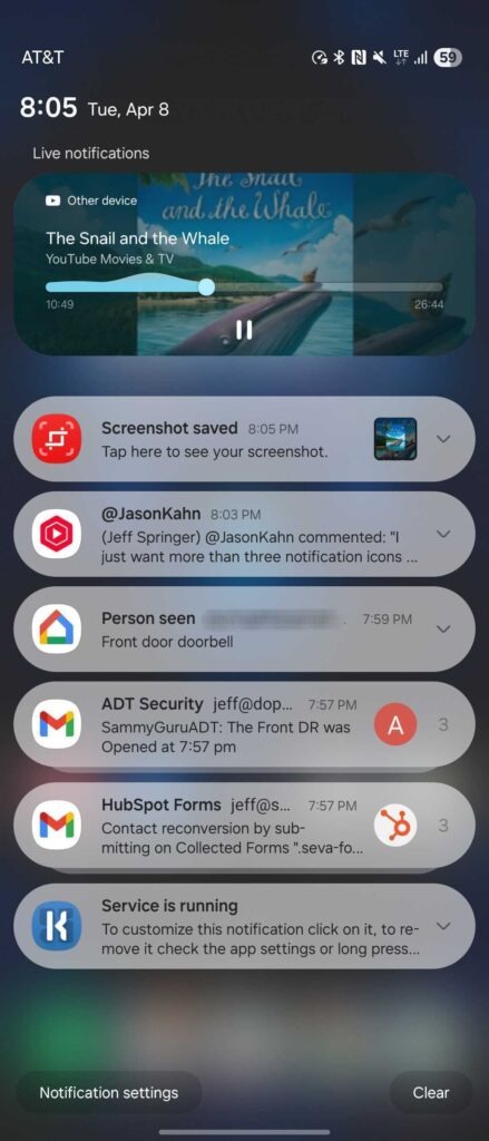 YouTube adds Live Notification support in One UI 7
