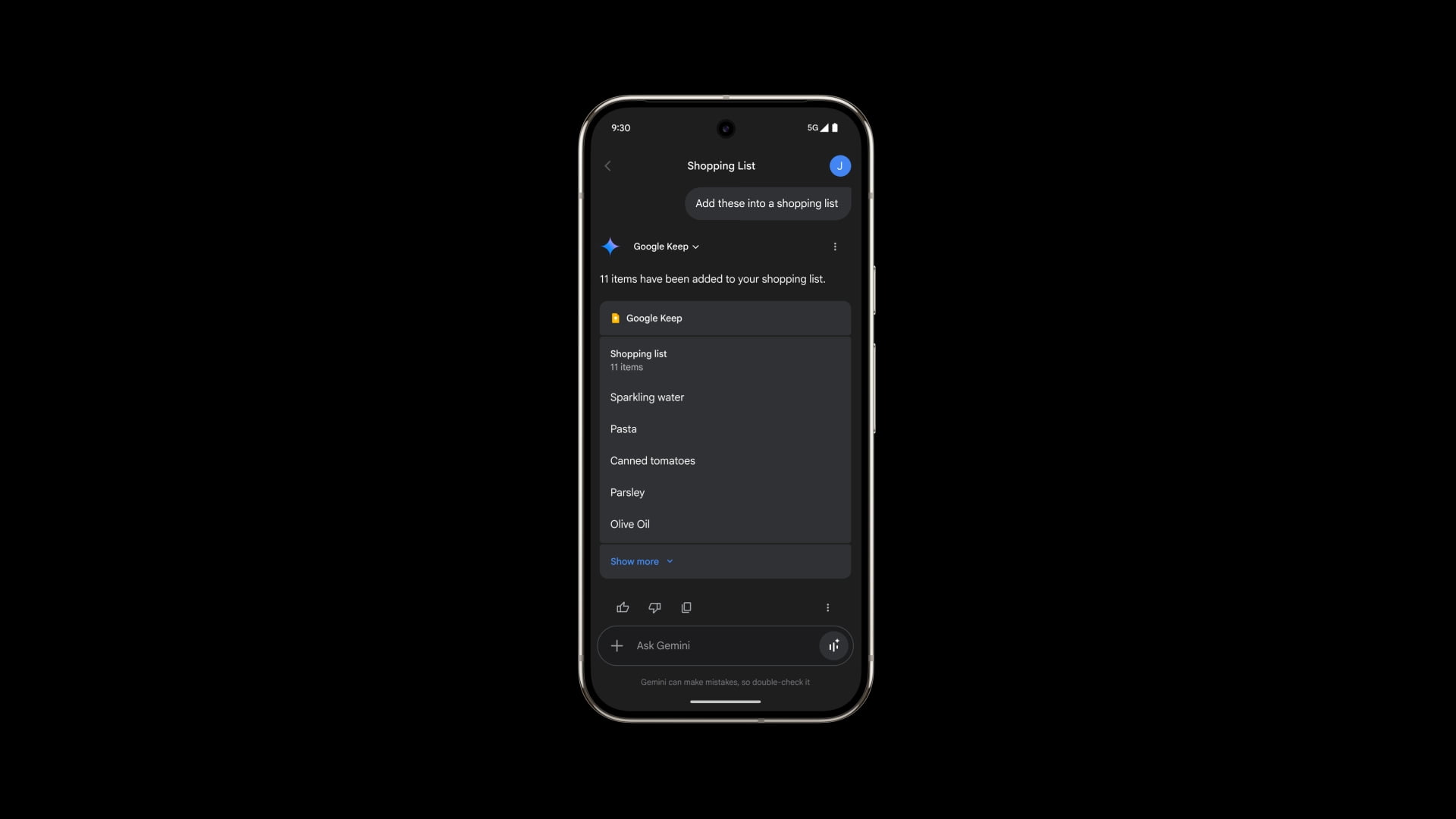 Gemini Live starts rolling out Google Keep and other integrations