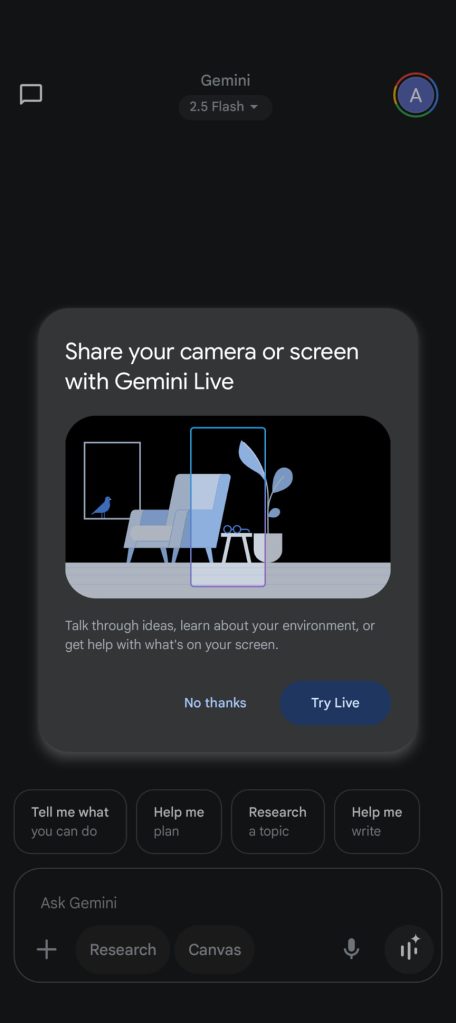 Gemini Live camera sharing widely rolling out to free Android users