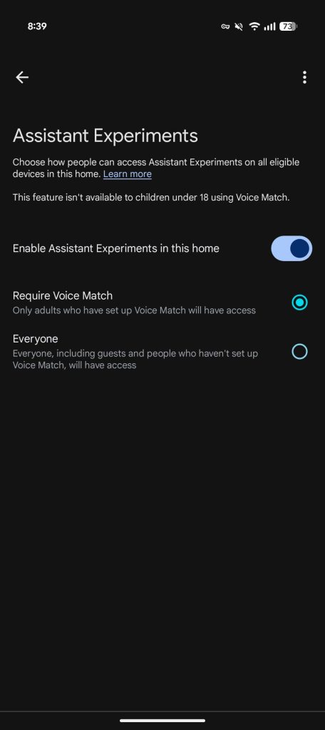 Google Home adds ‘Voice assistant experiments’ setting for Gemini