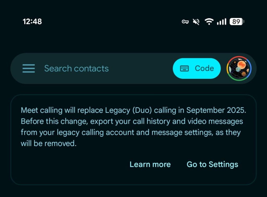 Google Meet will fully replace legacy Google Duo calling in Sept.