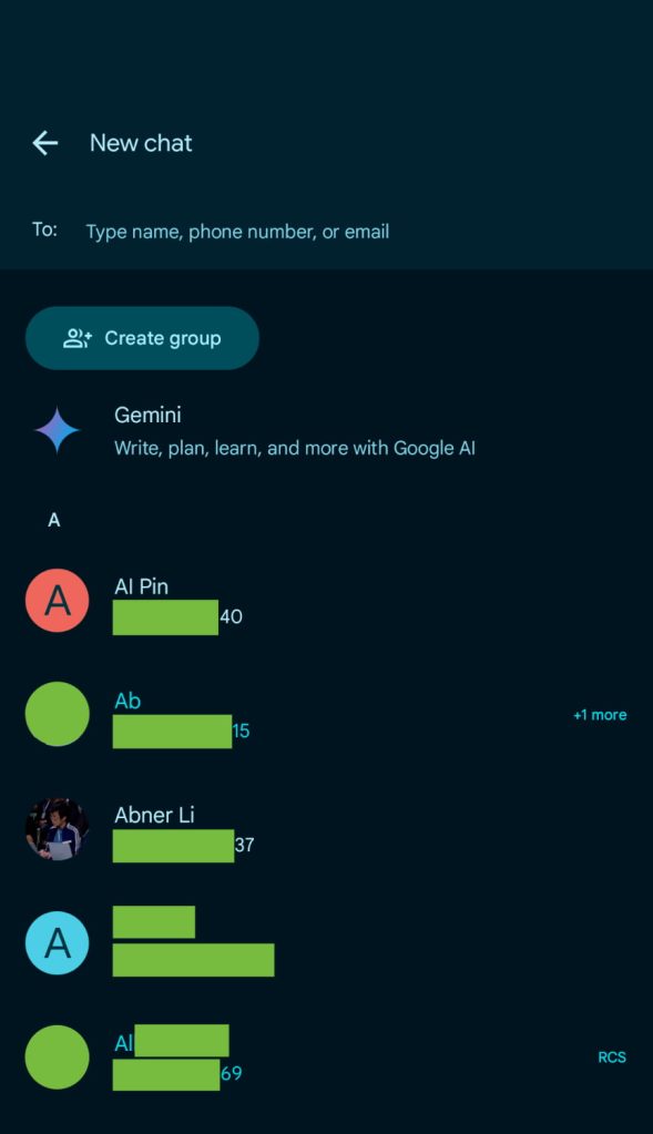 Google Messages ‘New chat’ update shows who has RCS