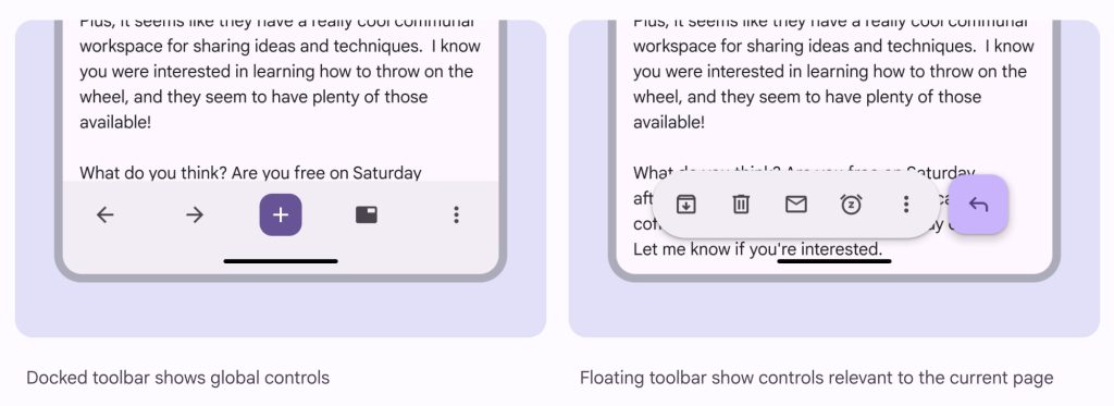 Floating toolbars are coming with Material 3 Expressive