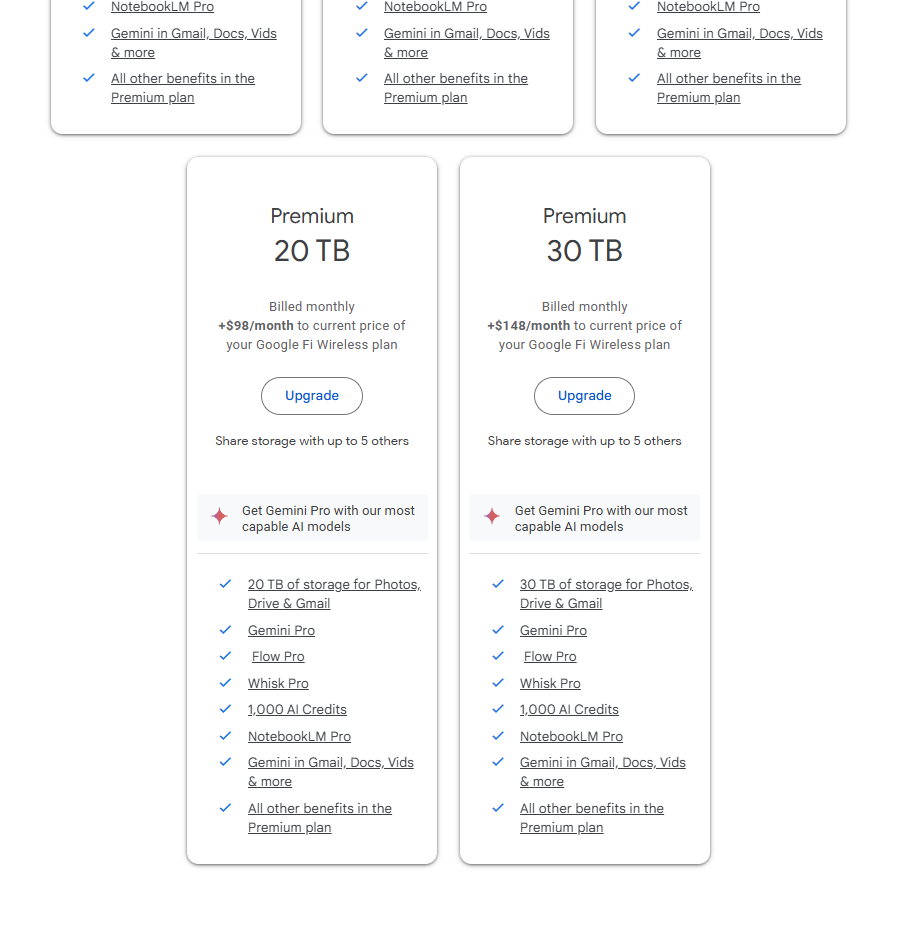 Google One hiding storage plans amid 'AI Ultra' addition