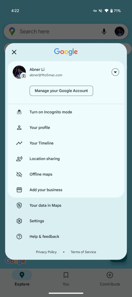 Every Google app with the fullscreen Account switcher redesign