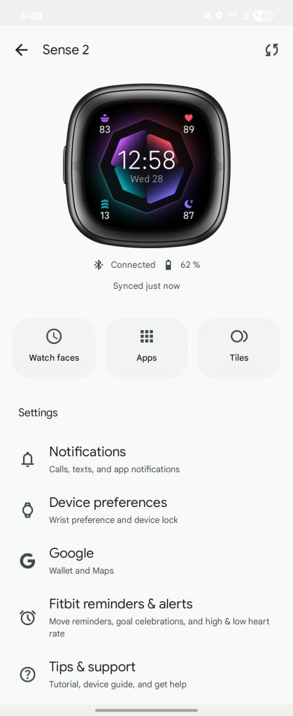 Fitbit app redesigns device settings to match Pixel Watch