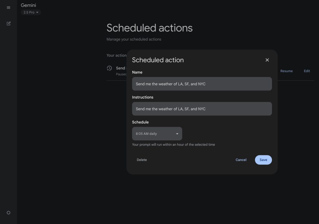 Gemini Scheduled Actions now available on Android, iOS, and web