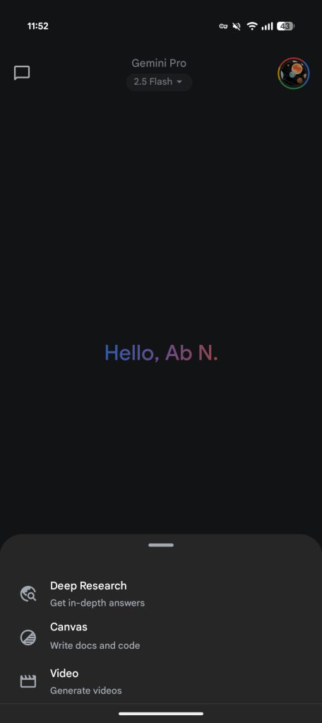 Gemini app gets UI tweaks, swipe left to launch Live gesture