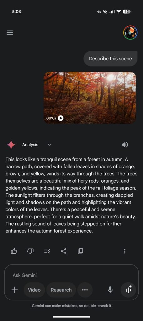Gemini app rolls out video upload on Android, iPhone, & web