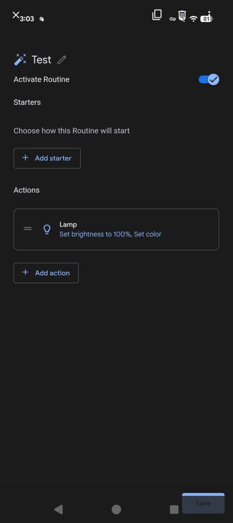 Google Home Routines creator has edge-to-edge Android 16 bug