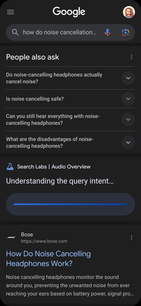 Google testing Audio Overviews for Search results