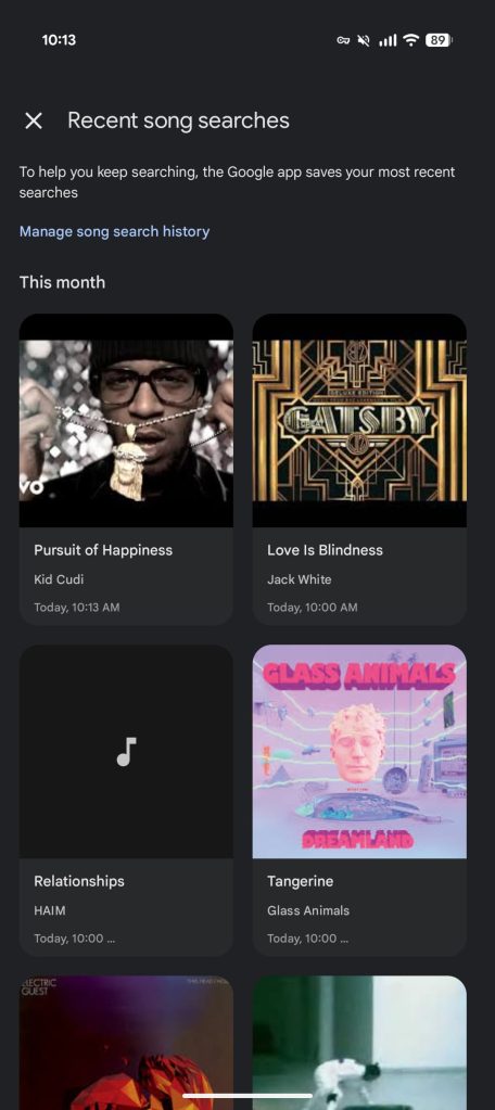 Circle to Search rolling out Song Search history on Android