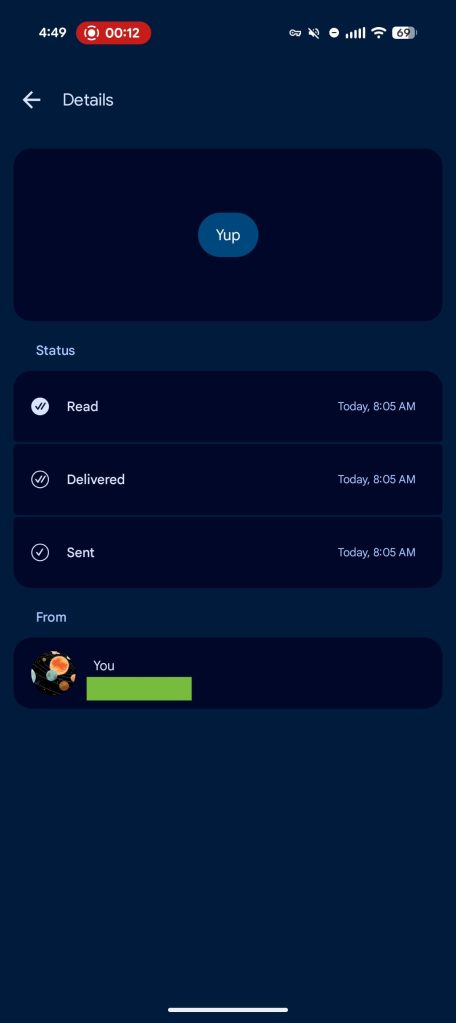 Google Messages has new text Details page with M3E redesign