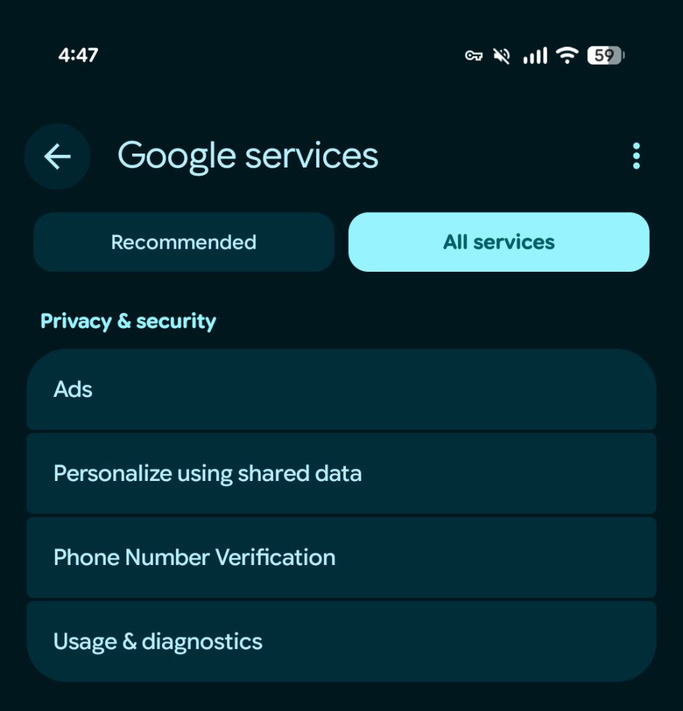 Android gets new ‘System services’ settings page for Google apps