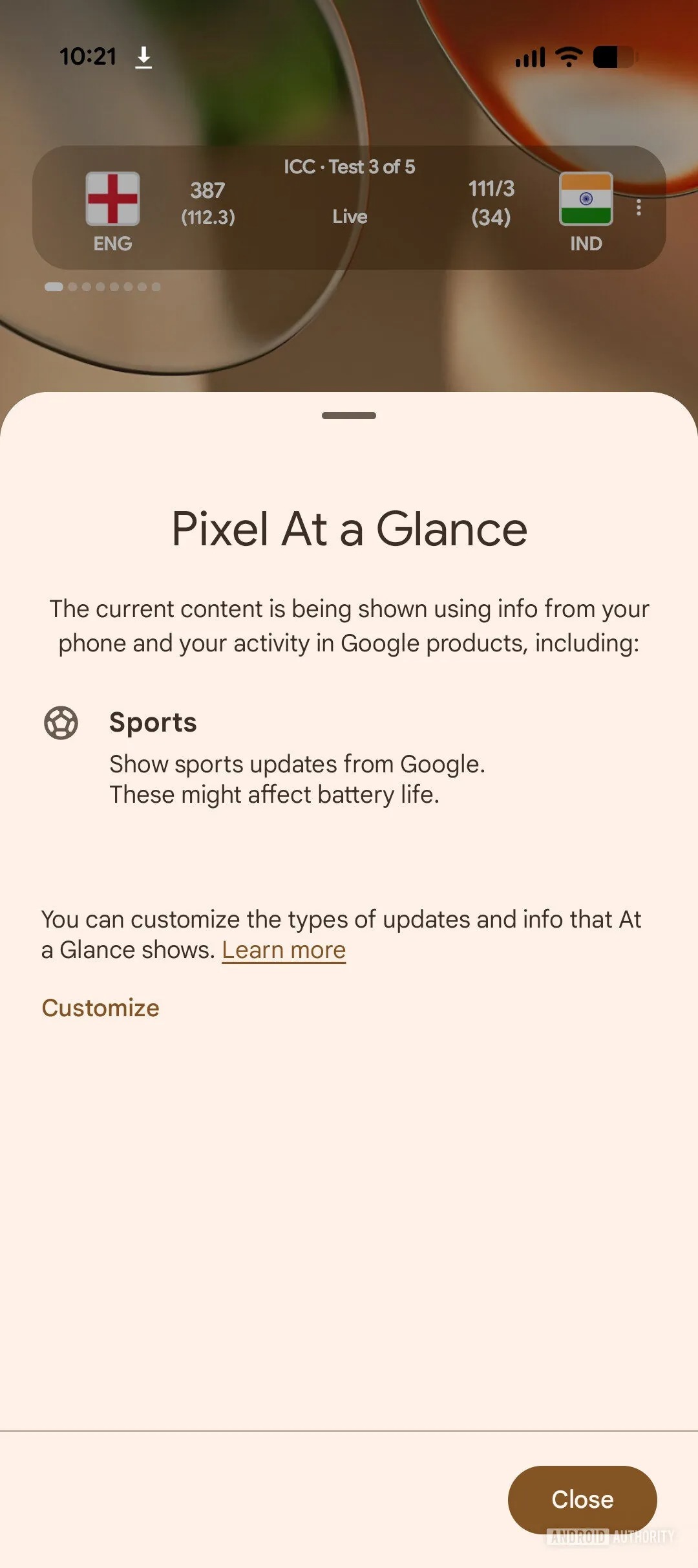 Google prepares 'At a Glance' update for Pixel with sports scores