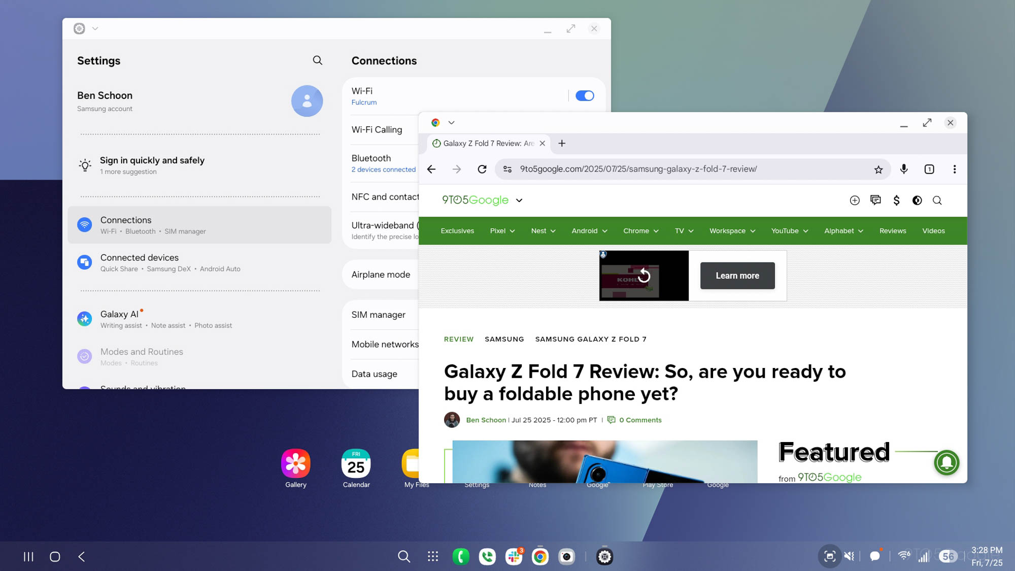Samsung DeX gets a redesign using Android 16's desktop mode