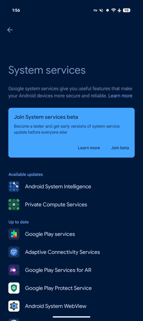 Google rolls out new Android ‘System services’ update page