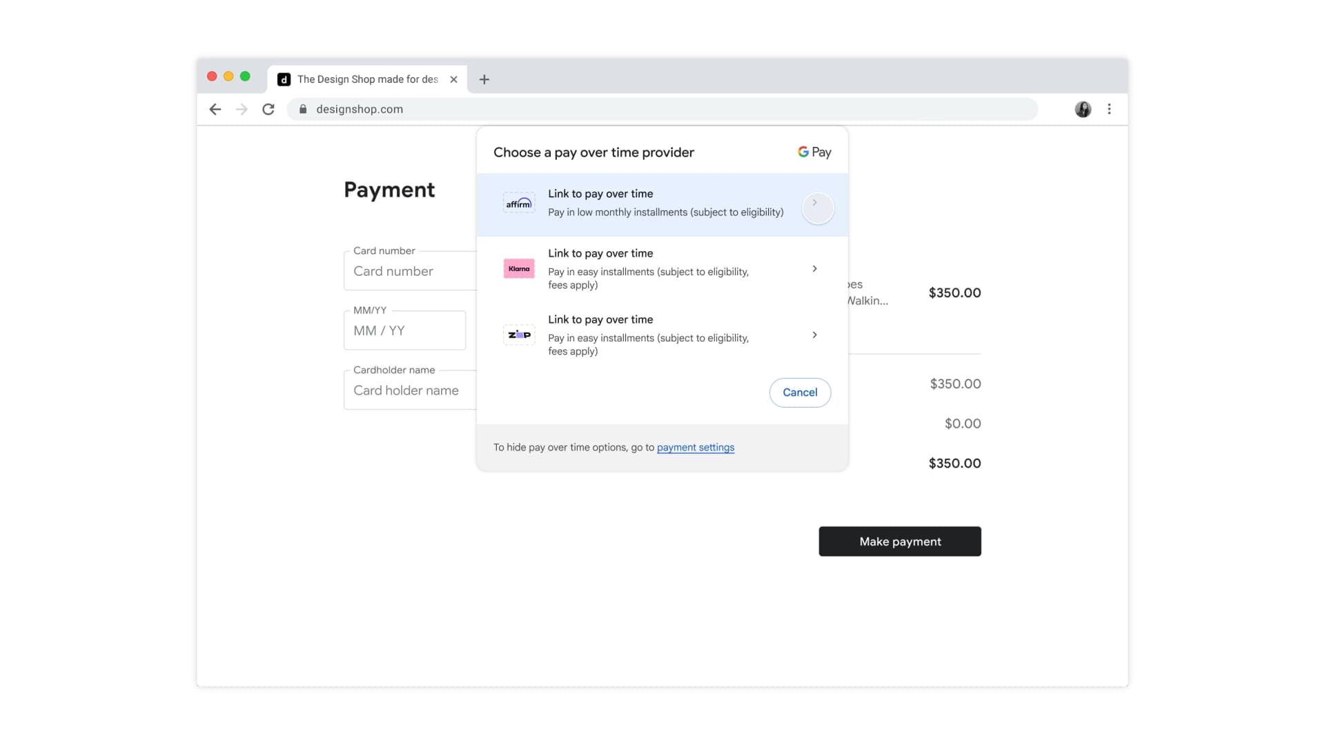 Chrome autofill will show benefits for more US credit cards